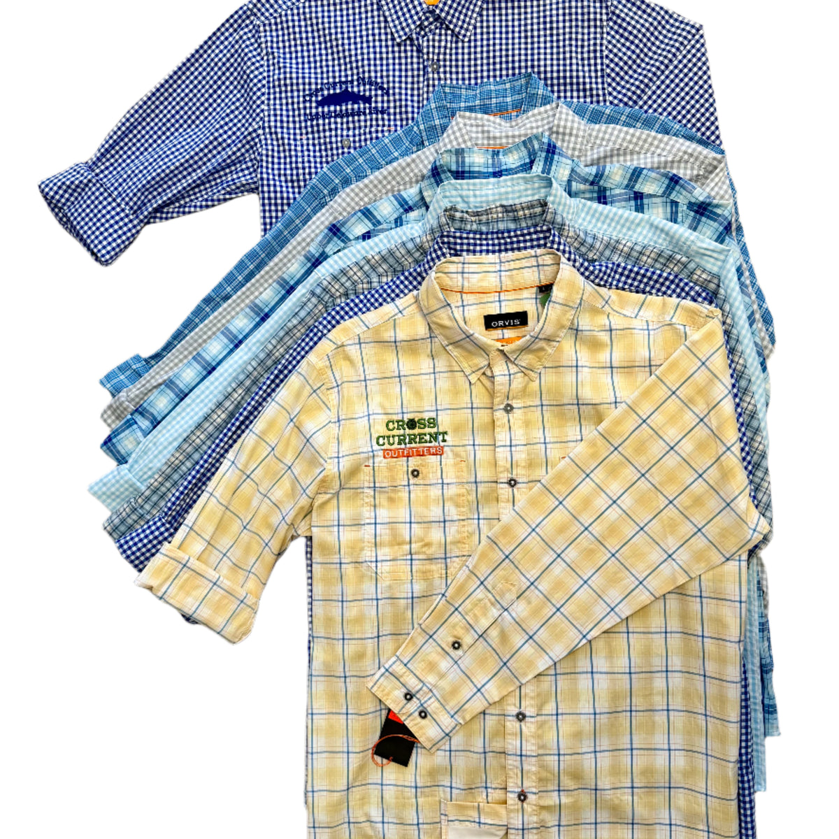 River Guide Plaid Shirts - embroidered with Cross Current - SALE ...